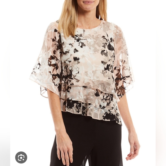 Alex Evenings | Tops | Alex Evenings Womens Floralprint Tiered Top ...
